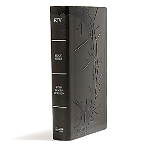 Personalized KJV Large Print Personal Size Reference Bible, Charcoal Leathertouch, Indexed, Red Letter, Cross-References, Full-Color Maps, Custom Name Imprint, King James Version (Indexed)