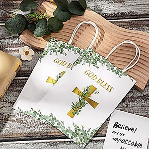 Meanplan First Communion Gifts for Boys and Girls Small Gift Bags Religious Party Favor Gift of Christ First Communion Gift Bags, 8.66 x 6.3 x 3.15 Inch (36 Pack)
