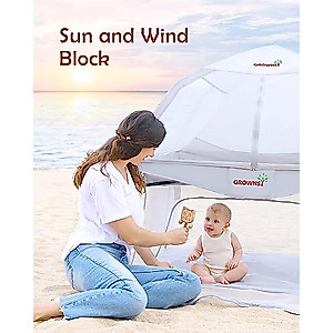 GROWNSY Baby Playpen, Foldable Indoor Outdoor Playpen with Canopy, Portable Playpen for Babies and Toddlers, Play Yard for Indoor/Outdoor, Lightweight and Sturdy, 48×48 Inch, Grey.