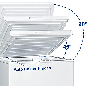 SMETA Deep Freezer Chest Freezer 5 Cu. Ft Small Freezer Chest Compact 5 Cubic Feet Freestanding Freezers for Apartment Basement Dorm Office Garage Outdoor Freezing Machine with Basket, White