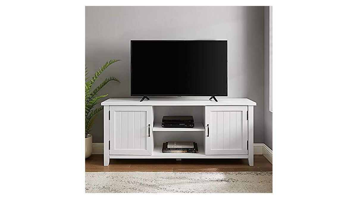 Modern Farmhouse 4-Piece Dining Set & White TV Stand | Walker Edison
