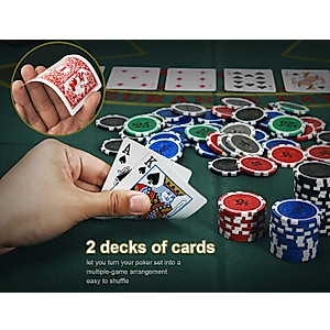 4 EVER WINNER Poker Chip Set 500PCS Professional Poker Set 11.5 Gram Casino Chips with Denominations, for Texas Holdem Blackjack Gambling Poker Set with Aluminum Case