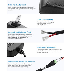 ALITOVE 5V 3A 15W AC 100V~240V to DC Power Supply Adapter Converter 5.5X 2.5mm 5.5x2.1mm Plug for WS2812B WS2811 WS2801 SK6812 LED Pixel Strip Light CCTV Camera Security System