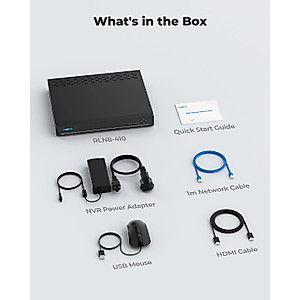 REOLINK 16 Specs RLC-510A-Black Bundle 16 Channel PoE NVR 4TB Hard Drive Installed,Outdoor IP Surveillance Cameras, 5MP Security Camera System, 100FT Night Vision,Human/Vehicle Detection