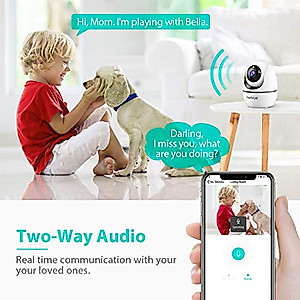 NETVUE Indoor Camera, 1080P FHD 2.4GHz WiFi Pet Camera, Home Camera for Pet/Baby, Dog Camera 2-Way Audio, Indoor Security Camera Night Vision, AI Human Detection, Cloud Storage/TF Card, White