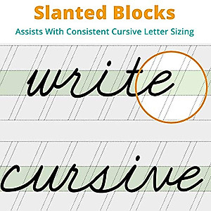 Channie's Visual Cursive Notebook 120Pages Easy to learn Practice Cursive Size 8.5” x 11”