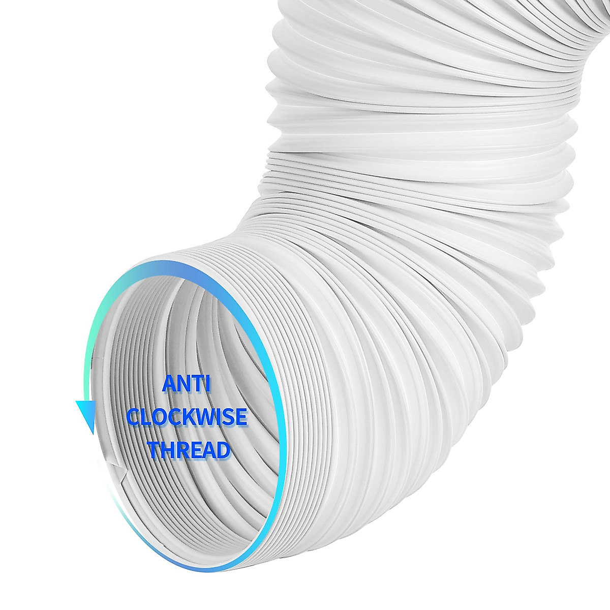 DOMANKI Portable Air Conditioner Exhaust Hose - 5.9 Inch Diameter, 78 Inch Length, Anti-Clockwise Thread Flexible Duct