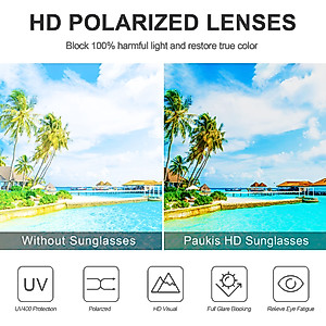 Paukis Over Glasses Sunglasses for Women Men, Polarized UV Protection, Large Round Cat Eye Oversized Solar Shield Fits Over - Mirror Lens