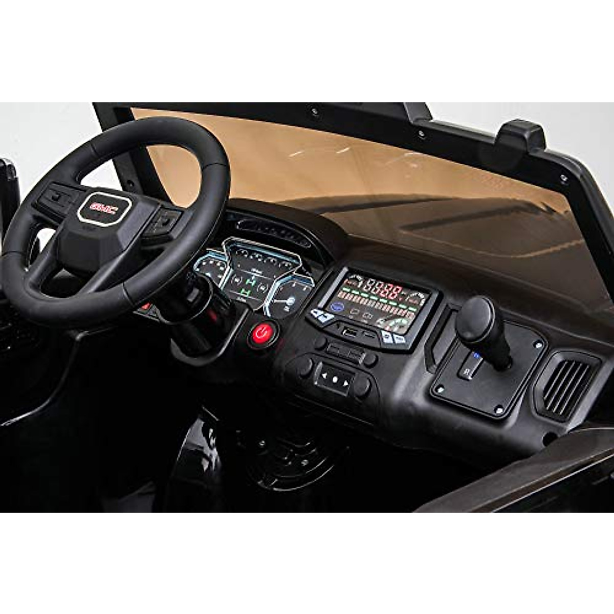 DAKOTT GMC Sierra Denali HD Two Seater 12 Volt Ride-On Truck w/ 2.4G Remote Control, LED Lights, Horn, Music, MP3/USB, Storage Box, Spring Suspension, Electric Vehicle for Kids .