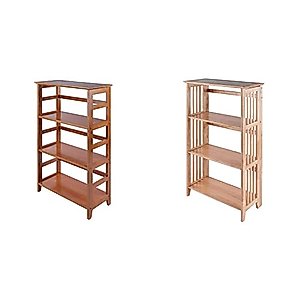 Winsome Wood Studio Shelving, Honey & Wood Mission Shelving, Natural