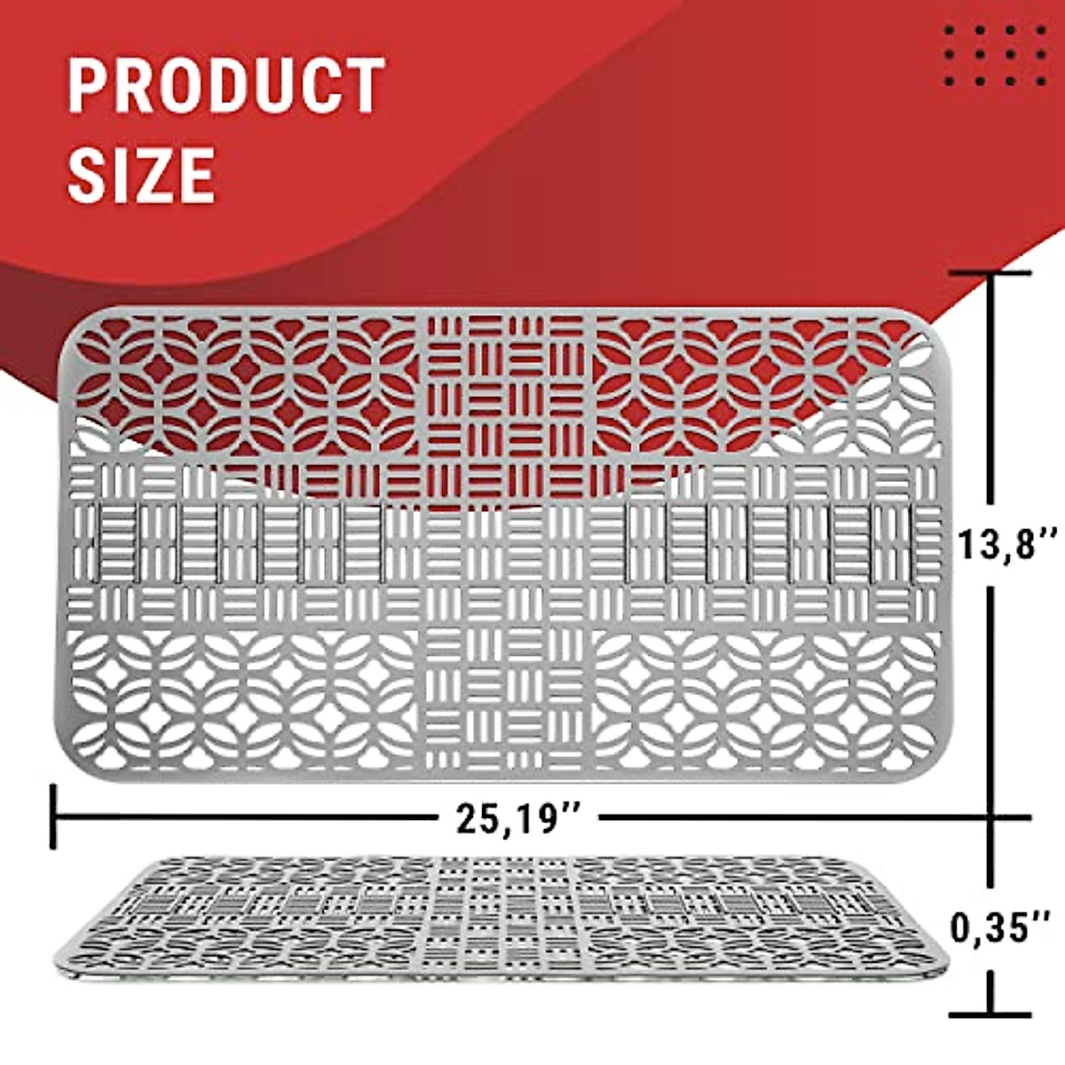 Extra Large Sink Protectors For Kitchen Sink - 25x13 Silicone Mat - Non-Slip Kitchen Mat - Kitchen Sink Accessories for Farmhouse Sink - Heat-Resistant Silicone Sink Mat