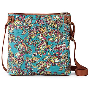 Sakroots Artist Circle Flat Crossbody, Teal Treehouse
