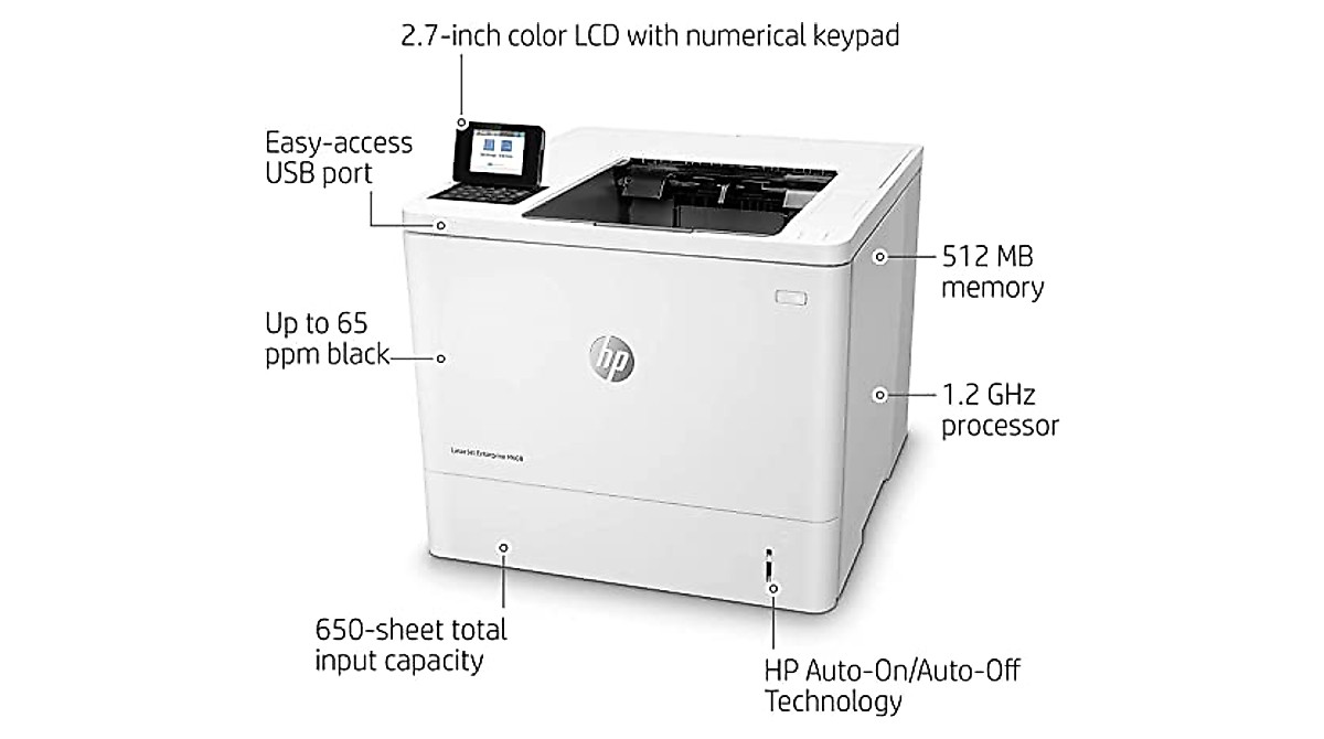 HP LaserJet M608n Monochrome Laser Printer - Fast, Reliable Printing