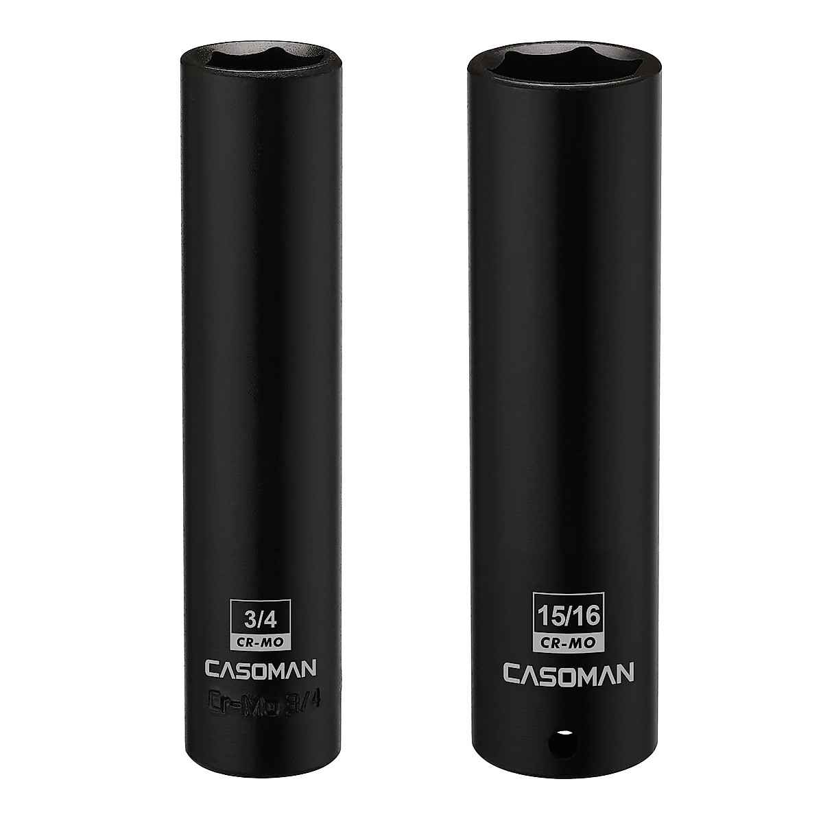 CASOMAN 2PCS 1/2-Inch Drive Extra Deep Socket- 3/4" & 15/16", CR-MO, SAE, 6-Point, Extra Long