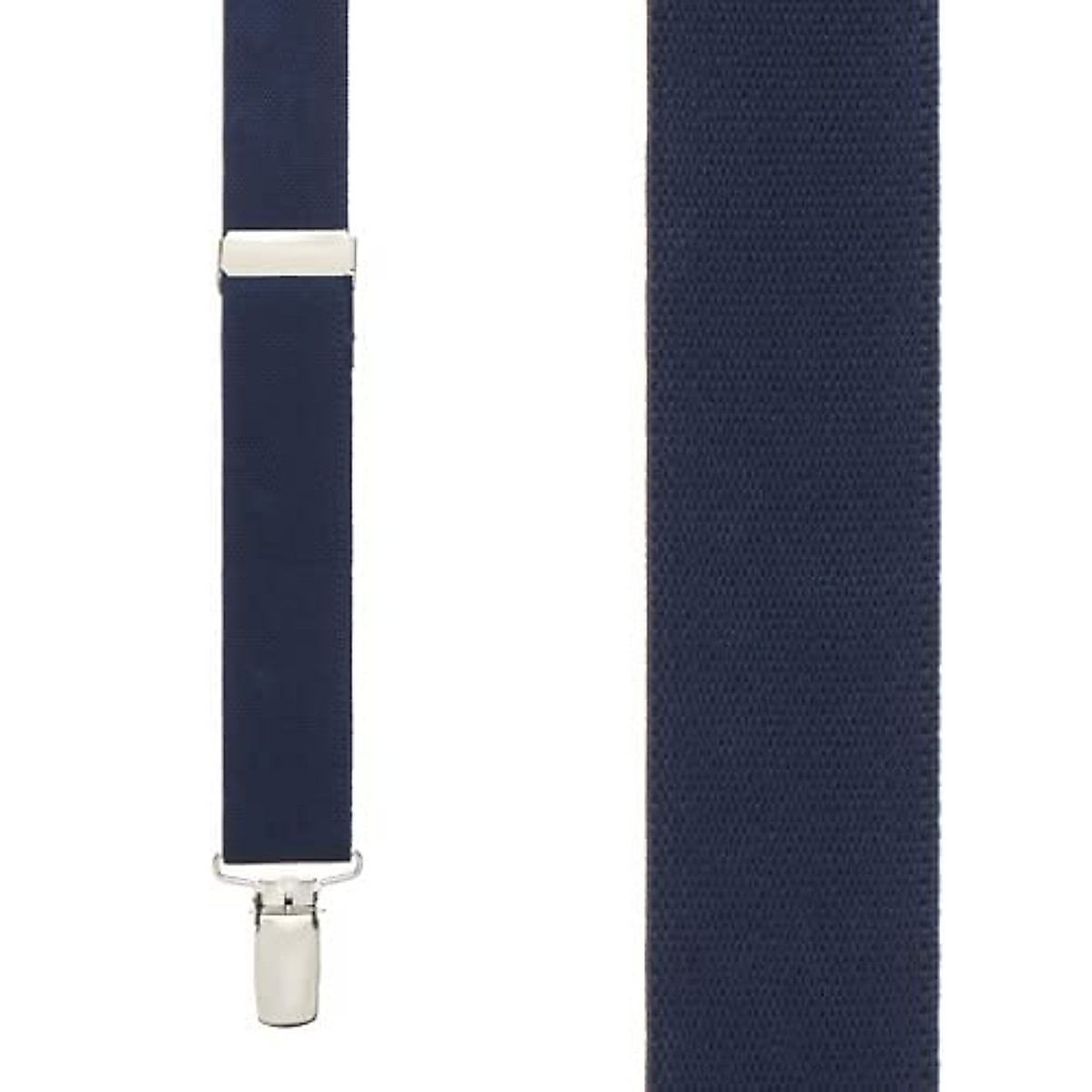 Suspender Store Solid Color Suspenders - 1-Inch Wide Elastic - Y-Back - Clip - 42" for 5'0" to 5'9" tall - Navy