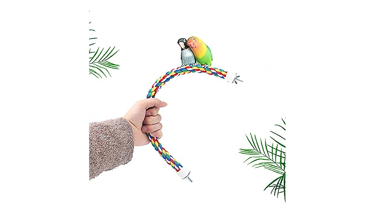 Durable Bird Cage Rope Perch for Parrots & Lovebirds