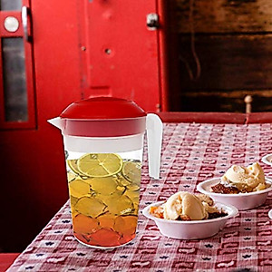 Tribello LARGE 1.3 Gallon Water Pitcher, Plastic Juice Pitcher With Lid - Dishwasher Safe, BPA Free, Colors May Vary (1.3 Gallon)