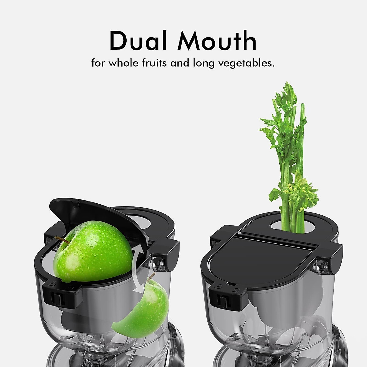 Cold Press Juicer Machine, SiFENE Slow Masticating Juicer, 83mm Wide Chute for Whole Fruits & Vegetables, Easy to Clean, High Yield, Non BPA, Gray