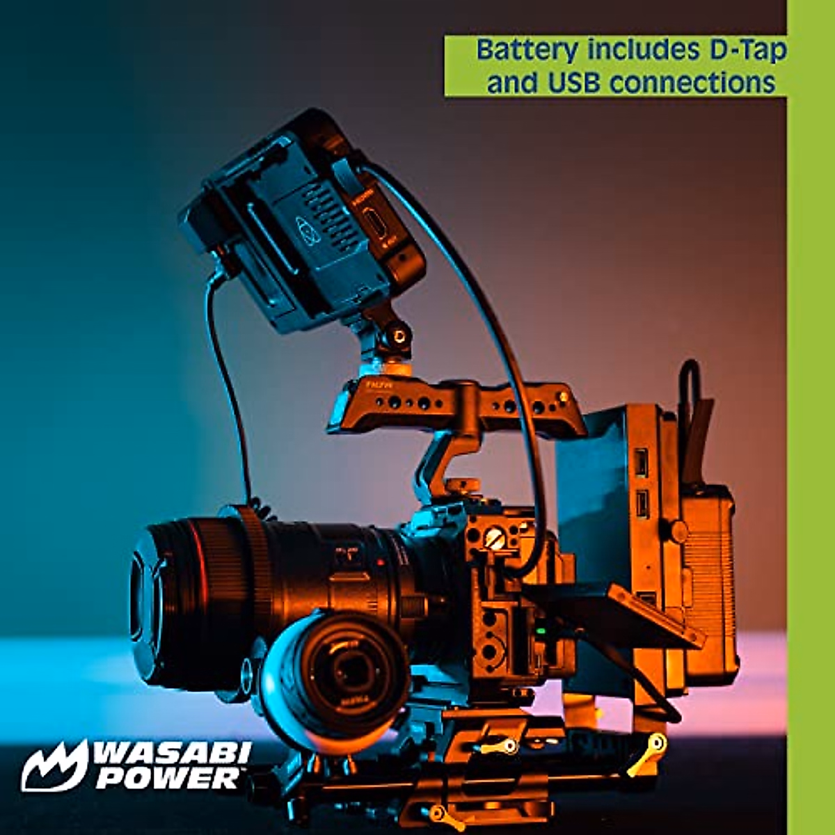 Wasabi Power V Mount/V Lock Battery (95Wh, 14.4V, 6600mAh) Rechargeable Li-ion Battery for Broadcast Video Camcorder, Compatible with Sony HDCAM, XDCAM, Digital Cinema Cameras and Other Camcorders
