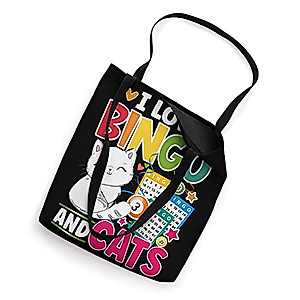 Cat Lover I Love Bingo And Cats Gambling Bingo Player Bingo Tote Bag