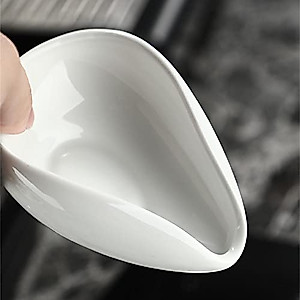LIPPSY Coffee Dosing Cup, Coffee Beans Dosing Cup, Ceramic Tea Scoop, Pure White Ceramic Tea Vessel with Non-Slip Base