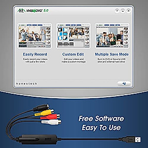 USB Video Capture Card Grabber - August VGB350 - Transfer VHS Mini DV Hi8 DVD to Computer for Windows 11,10,8,7, Composite S-Video, PAL/NTSC/SECAM, Convert Video from VCR & Camcorder