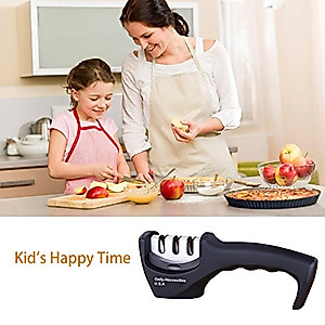 Best Knife Sharpener Machine With Handle, Kitchen Knife Sharpner Set Steel Diamond, Ceramic Sharpeners Kit Tool For Handheld Portable Pocket Knifes, Professional Kitchen Sharpening System!