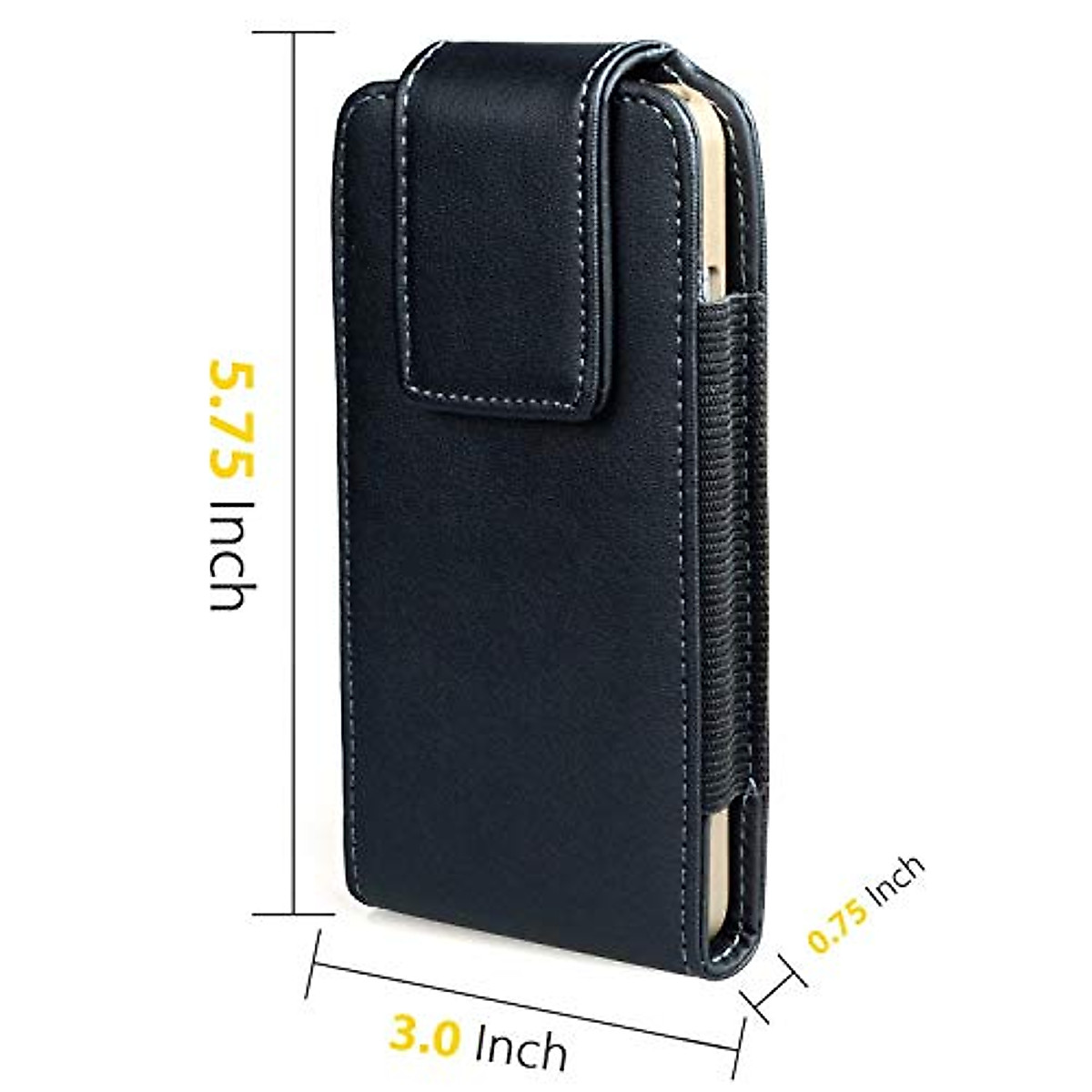 iPhone Se 2020 8 7 6s Holster Case, Gcepls Leather Pouch Sleeve Carrying Case with Belt Clip Holster for iPhone Se2 iPhone 8 7 6 6s S7(Vertical Black)