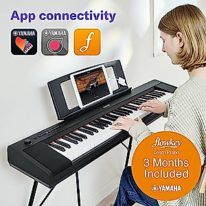 Yamaha 76-Key Piaggero Ultra-Portable Digital Piano, Black (NP35B)