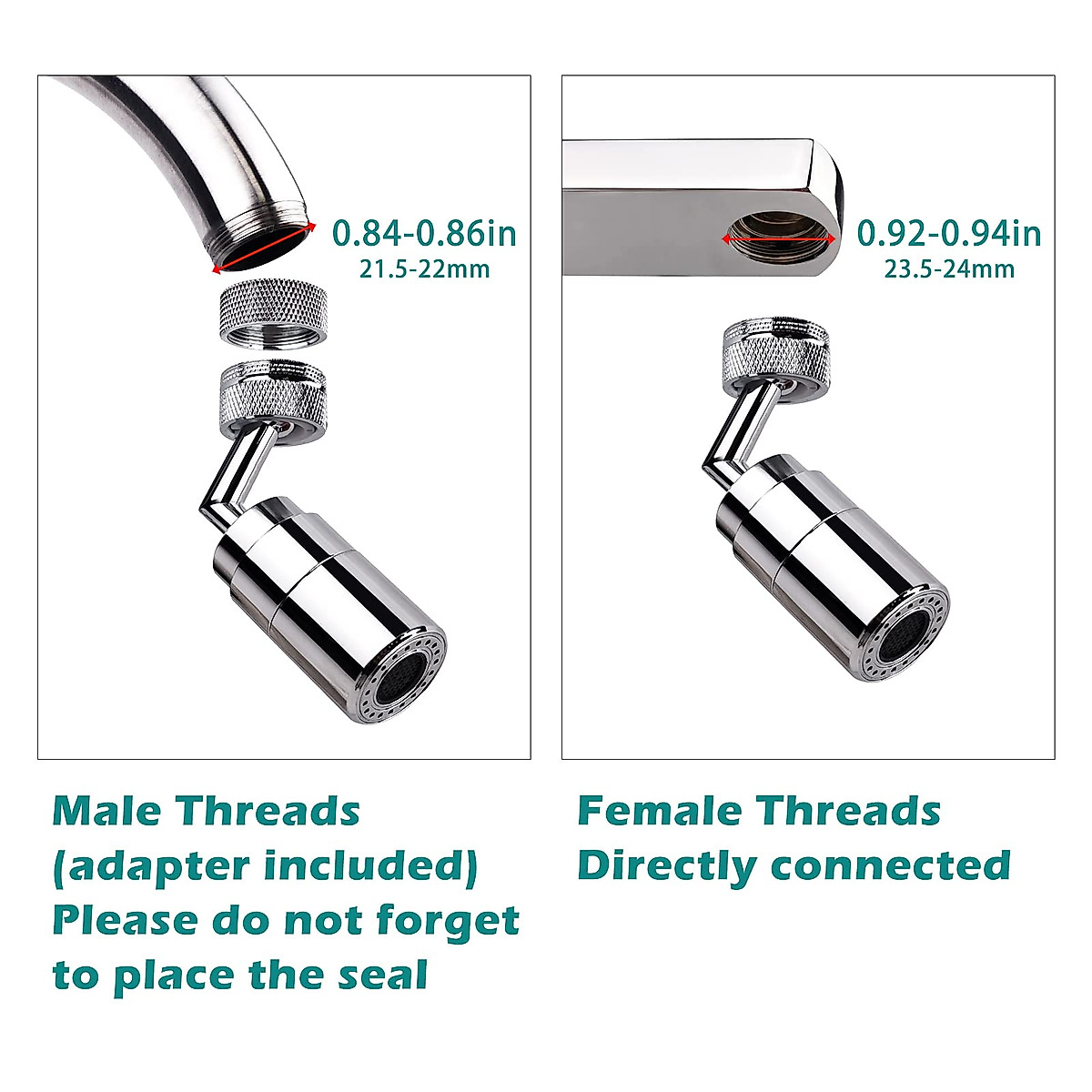 Faucet Sprayer Attachment,Universal Swivel Sink Aerator for Kitchen/Bathroom Faucet 2 Water Flow Modes(Full Range of Motion)