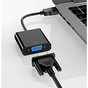 HDMI to VGA, Gold-Plated HDMI to VGA Adapter, Male to Female for Computer, Desktop, Laptop, PC, Monitor, Projector, HDTV, Chromebook, Raspberry Pi, Roku, Xbox and More