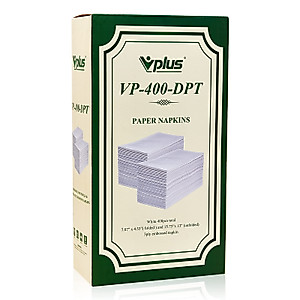 Vplus 400 Pack Premium Quality Guest Towels Disposable Dinner Napkins Soft, Absorbent, Party Napkins for Dinners or Catering Events，and Everyday Use (White, 400)
