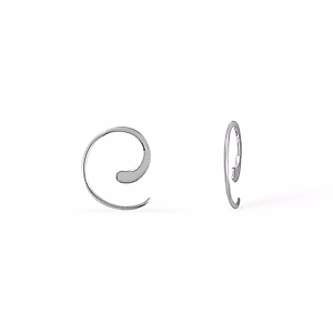 Boma Jewelry Sterling Silver Pull Through Hoop Earrings (Small Silver)