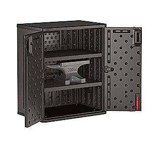 Suncast Commercial 9 Cubic Ft. Heavy-Duty Resin Cabinet with 2 Shelves, Dark Grey