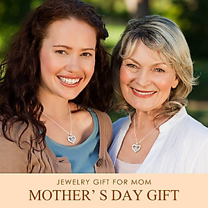 CDE Birthday Gifts Mother's Day Gift for Women & Her, Necklaces Jewelry for Women, Girlfriend Birthday Gifts for Wife, 925 Sterling Silver Birthstone Heart Pendant Necklaces for Women