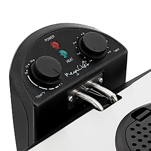 MegaChef Electric Oil Deep Fryer with Adjustable Temperature Control and Timer (3.17 Quart)