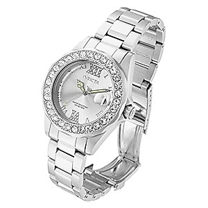 Invicta Women's 15251 Pro Diver Silver Dial Crystal Accented Stainless Steel Watch