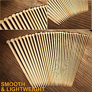 36PCS Bamboo Knitting Needles Set, BetyBedy Single Pointed Knitting Needles, 9 Inches Length Knitting Crochet Supplies for Beginners Handmade (18 Sizes from 2.0mm-10.0mm)