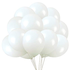 White Balloons Latex Party Balloons, 50 pack 12 Inches Helium balloons for Wedding Birthday Party Decorations