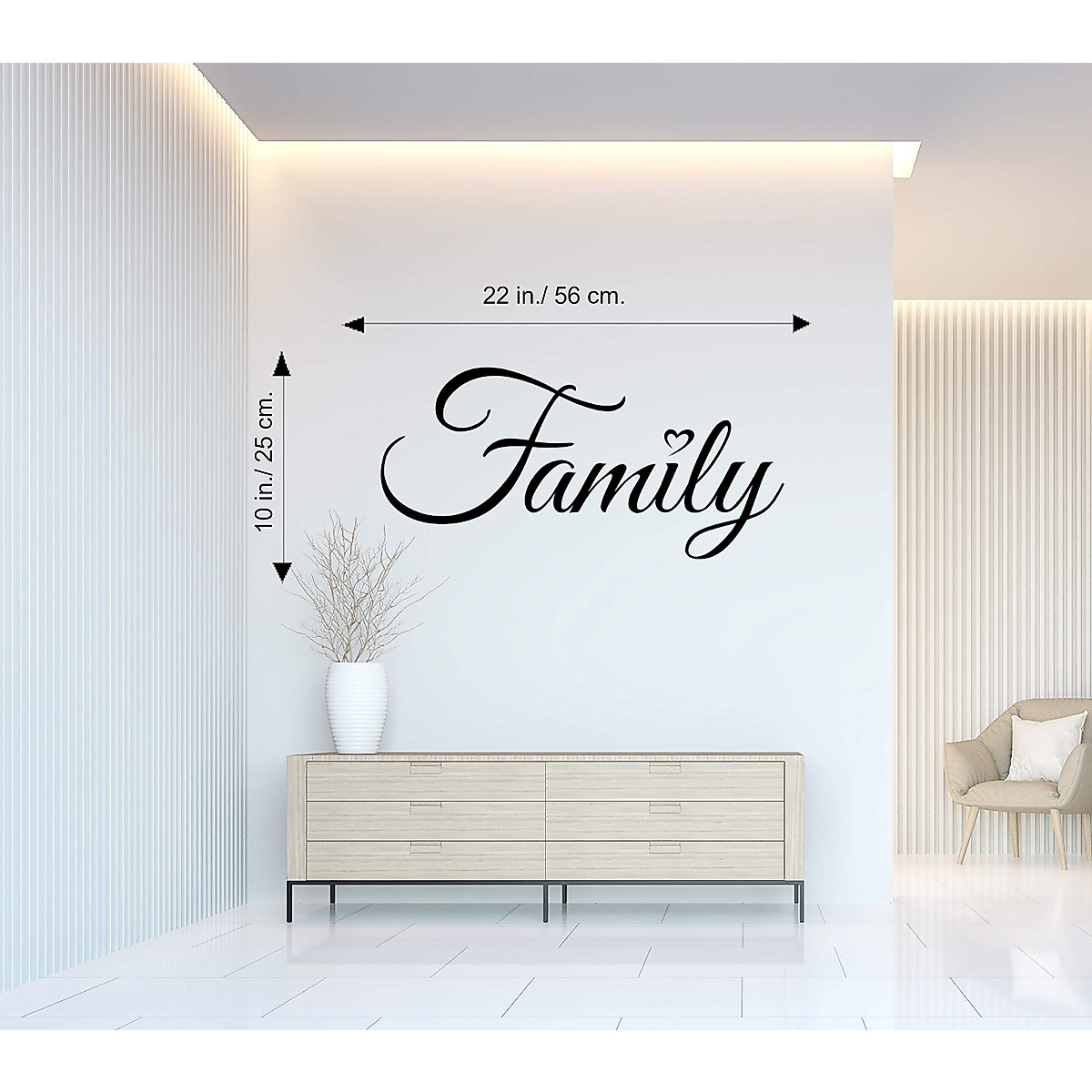 World of Wall Decal Family Wall Decal Quotes Sayings Family Words Sign Decor for Living Room Wall Art Lettering Vinyl Stickers (10Hx22W inches Matte Black)