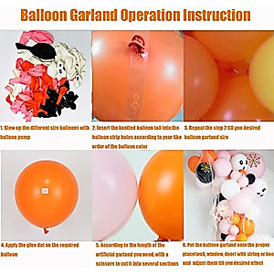 103Pcs Halloween Balloon Arch Garland Kit, Pink Orange Black Balloons Arch with Spider Web Decor, Skull Balloons for Halloween Theme Birthday Baby Shower, Halloween Day Party Decorations