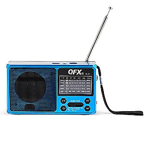 QFX R-37-BL 6-Band (AM, FM, SW1 - SW4) Bluetooth LED Flashlight Solar Radio (2021 Model)