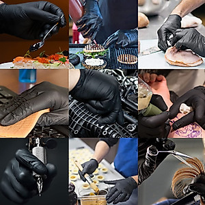 Dr.GreenPanda Medium 1000pcs Black Nitrile Food Safe Gloves Medical Grade for Food Prep Cooking Cleaning Multipurpose Latex&Powder Free 3mil Great Value Pack