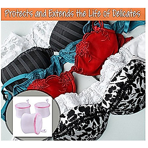 3Pack Delicate Bra Washing bag, Intimates Laundry Bag Lingerie Laundry Bags for Washing Machine & Dryer - Large Size - lingerie Bra Saver Bag by KEREITH (3pack white bra bag)