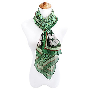 St. Patrick's Day Scarf Shamrock Scarves Shawl Irish Theme Scarfs for Women Holiday Green Clover Print