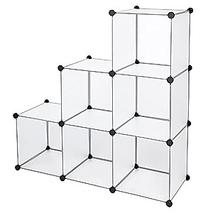 Modular Closet Systems Organizer 6-Cube Shelf Organizers with Shoe Rack DIY Plastic Storage Cubes for Efficient Space Saving