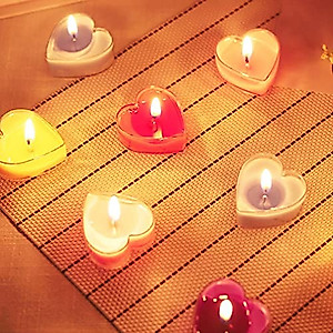BESPORTBLE LED Tea Lights Heart Shape Tealight Candles Smokeless Tealight Candles Mini Candle for Wedding Decoration 9pcs Dining Room Table Decor