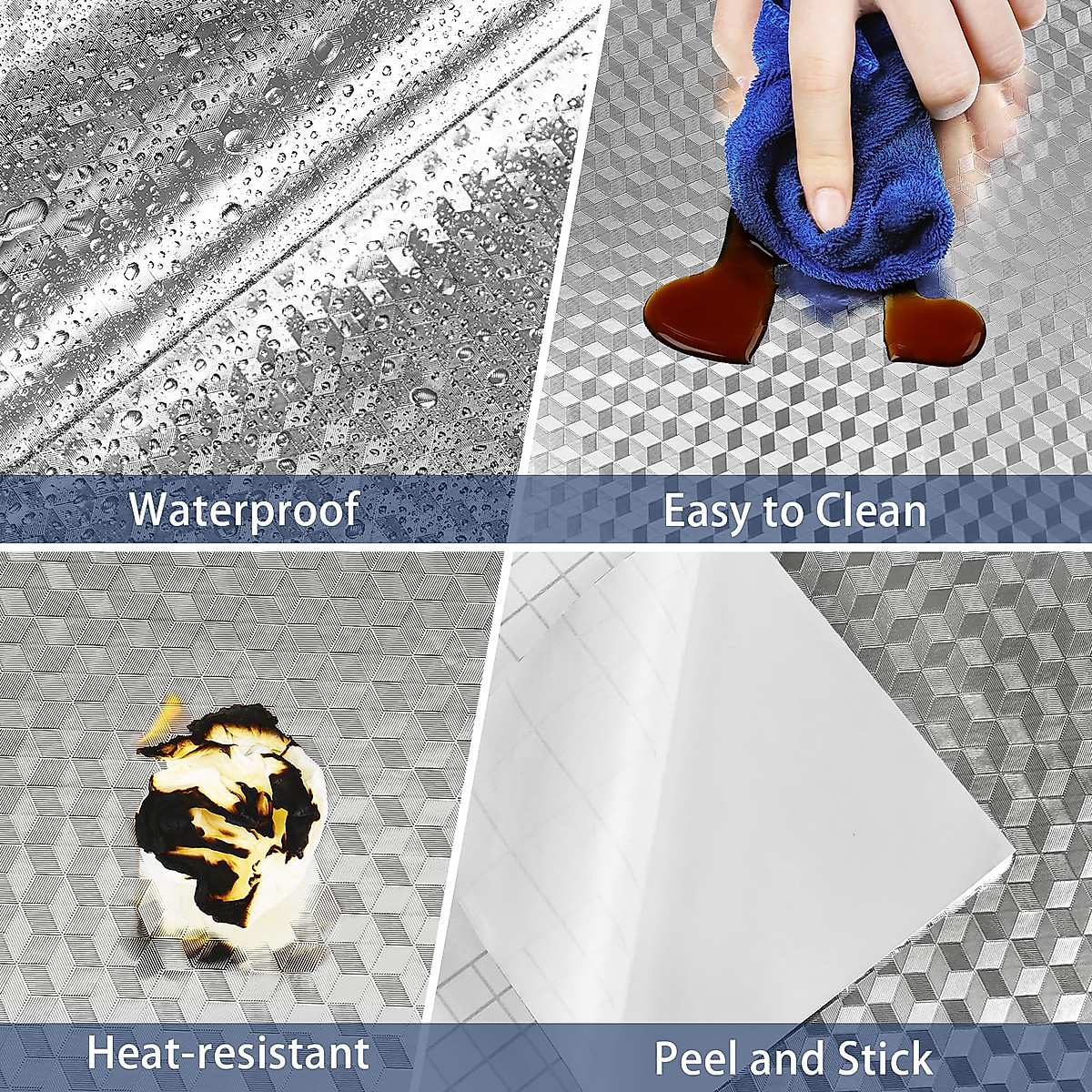 WESTICK Stainless Steel Contact Paper for Appliance Oil Proof Stainless Steel Wallpaper Peel and Stick Waterproof Silver Countertop Contact Paper for Kitchen Backsplash Stove Fridge Wrap 78"x15.8"