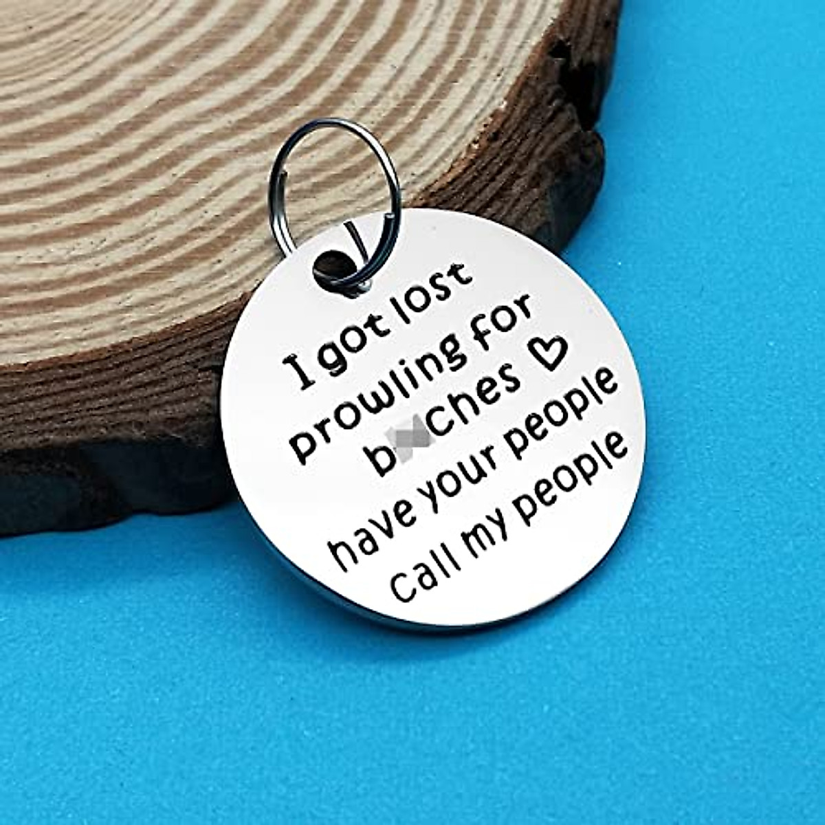 Funny Pet Tag Dog Collar Tag Dog Cat Pet ID Tag Pet Owner Gift I Got Lost Prowling Have Your People Call My People Keychain Puppy ID Tag for Dog Cats Owner