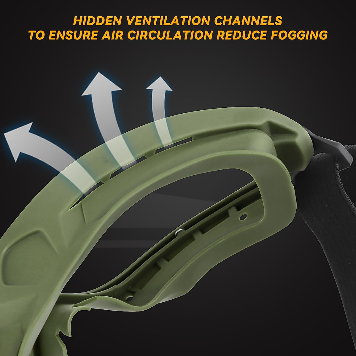 Qavctw Airsoft Goggles Anti Fog, Outdoor Sports Goggles Tactical Military Glasses for Games Sports Shooting Hunting Paintball Riding Cycling, Safety Dust Goggles Fits Most Helmets